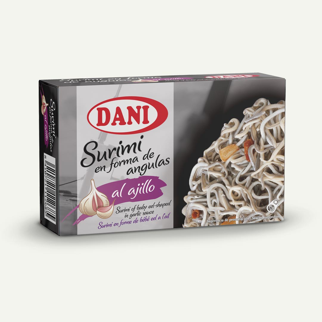 SURIMI EN FORMA DE ANGULA AL AJILLO DANI 50G – Supermercados DANI